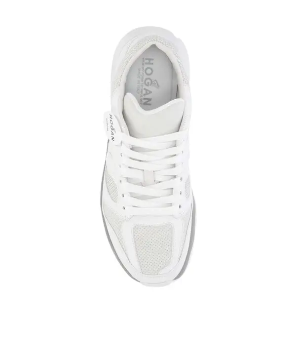 Hogan Paneled Lace-up Sneakers - White
