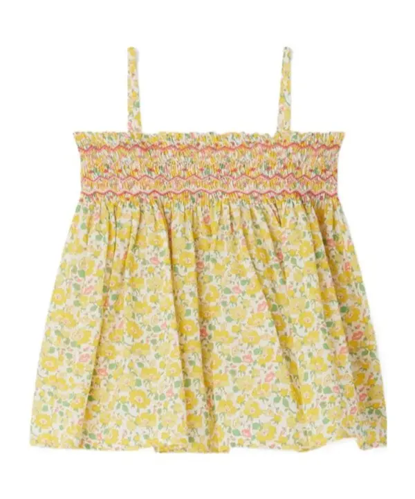 Bonpoint Apolline Printed Top With Hand-embroidery - Nude