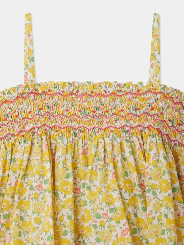 Bonpoint Apolline Printed Top With Hand-embroidery - Nude