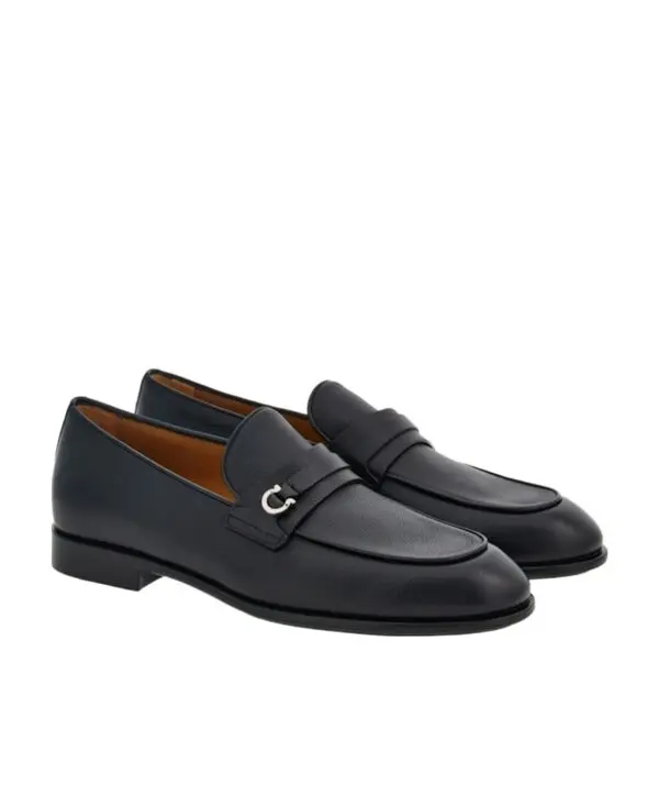 FERRAGAMO Gancini-buckle Loafers - Black