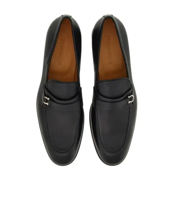 FERRAGAMO Gancini-buckle Loafers - Black
