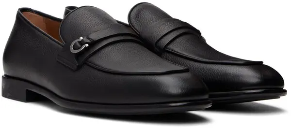 FERRAGAMO Gancini-buckle Loafers - Black