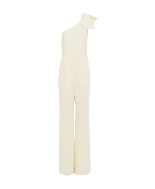 Chloé One-shoulder Jumpsuit With Bow Detail - White