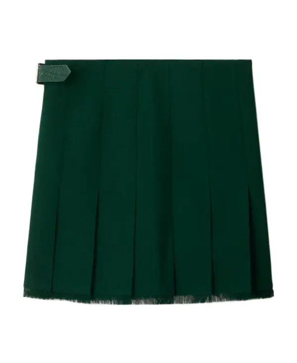 Burberry Pleated Frayed-edge Mini Skirt