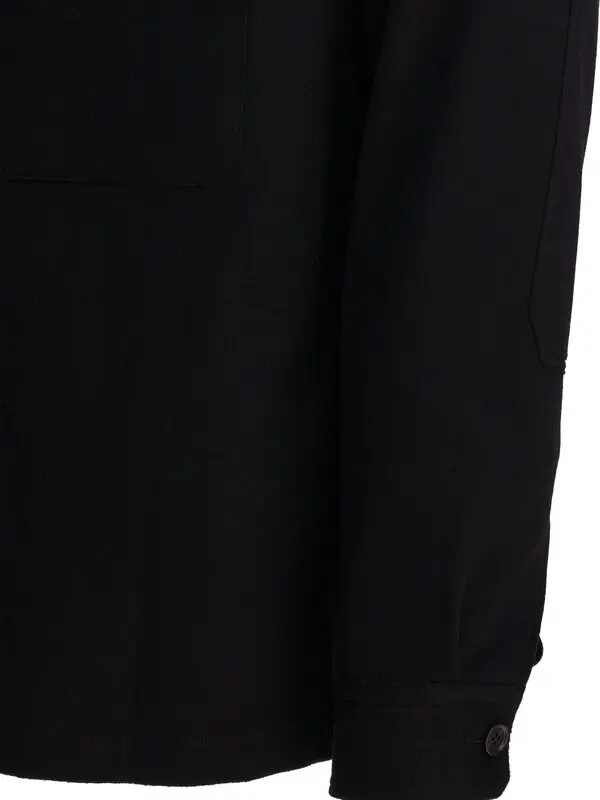 Zegna Cashmere Pocket-detail Overshirt - Black