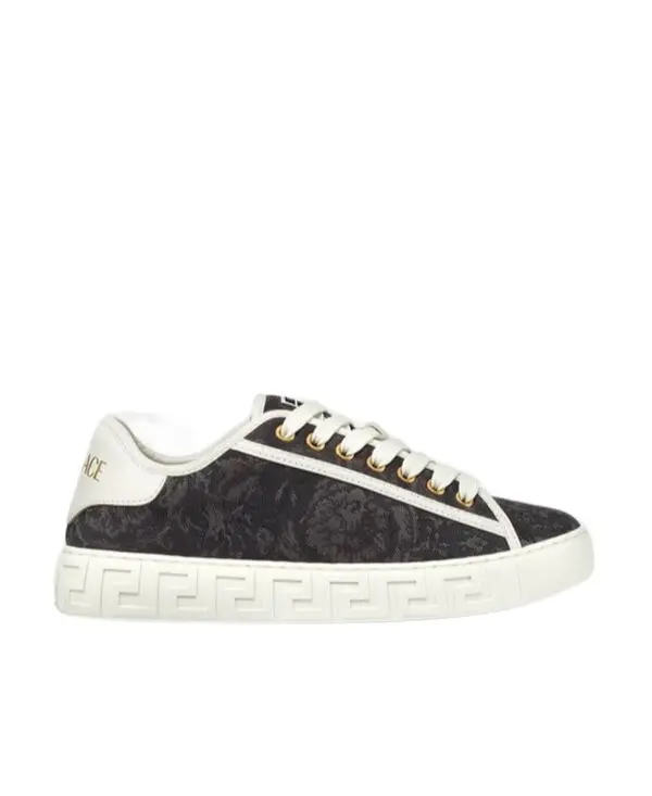 Versace Barocco Greca Lace-up Sneakers - White