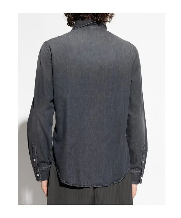 Versace Embroidered Denim Shirt