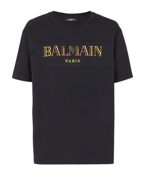Balmain Vintage Logo Embroidered T-shirt - Black
