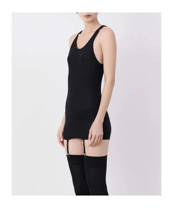 LEMAIRE Ribbed Knit Tank Top With Integrated Garters