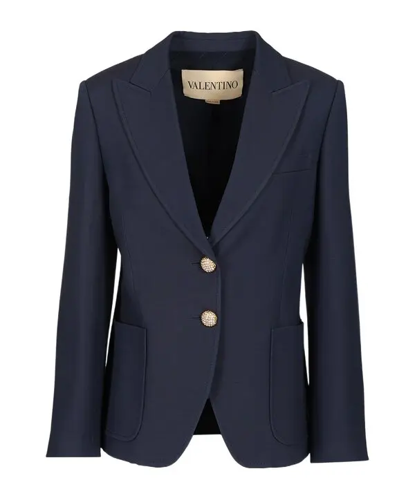 Valentino Garavani Single-breasted Blazer With Patch Pockets - Black