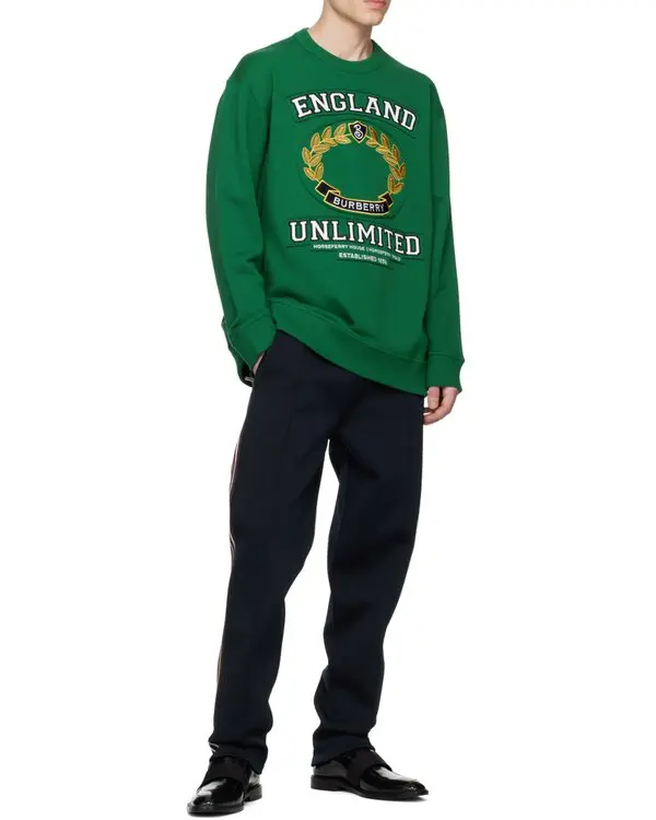 Burberry College Graphic Cotton Oversized Sweatshirt - Green