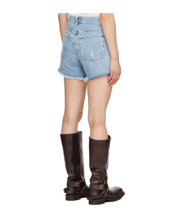 AGOLDE Parker High-waisted Denim Shorts - Blue
