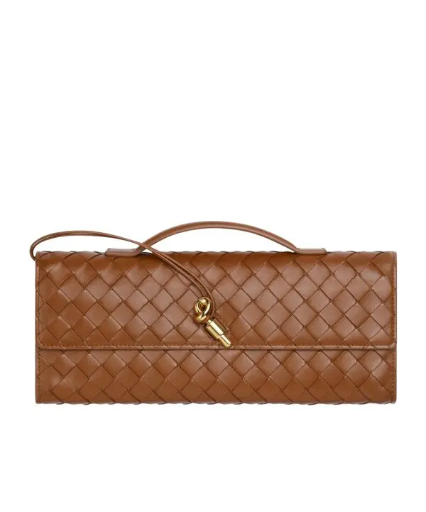 Bottega Veneta Andiamo Clutch Bag - Brown
