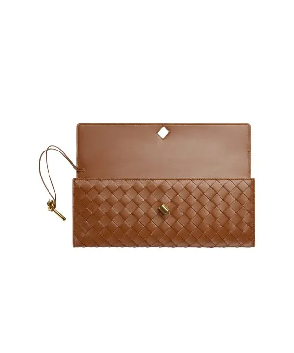 Bottega Veneta Andiamo Clutch Bag - Brown