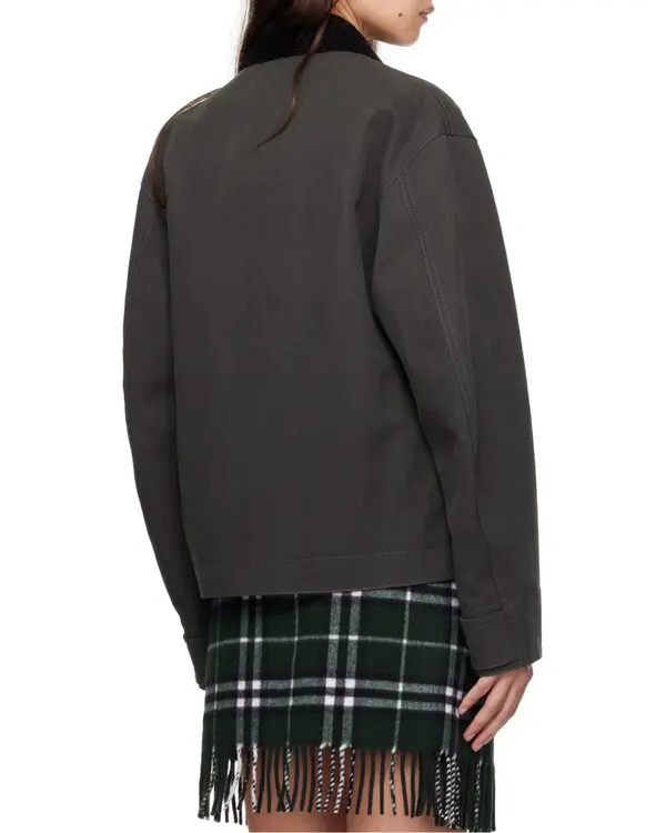 Burberry Zip-up Jacket With B-shaped Decal