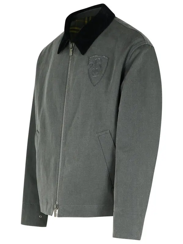 Burberry Zip-up Jacket With B-shaped Decal - Black