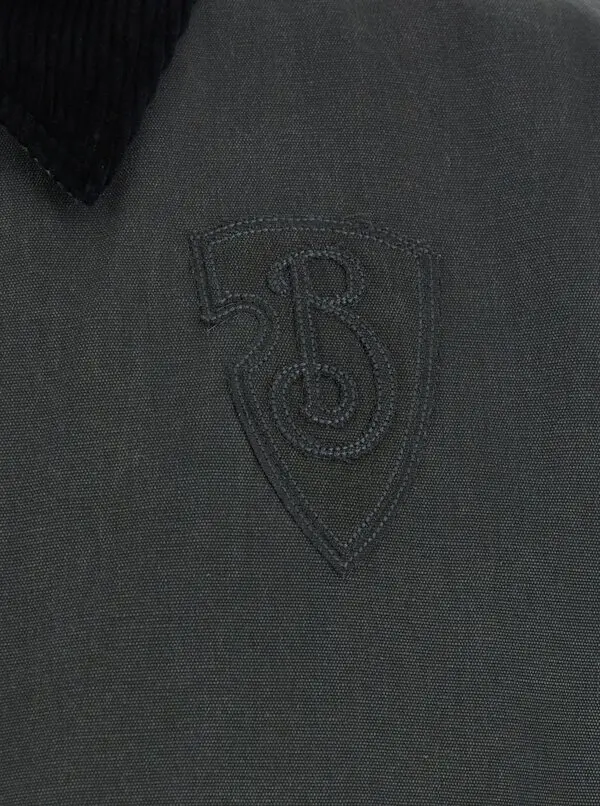 Burberry Zip-up Jacket With B-shaped Decal - Black