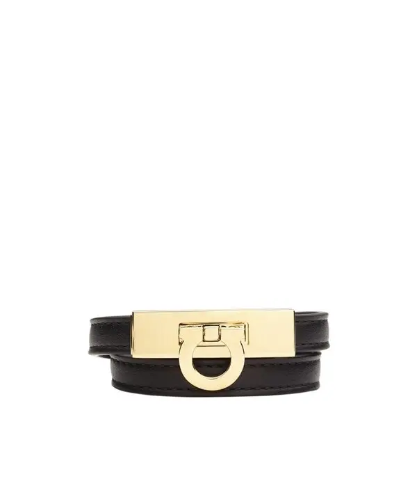 FERRAGAMO Gancini Double Twist Bracelet - Black