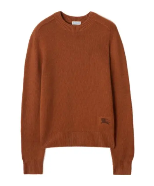 Burberry Crewneck Jumper With Intarsia Knit - Ginger Orange