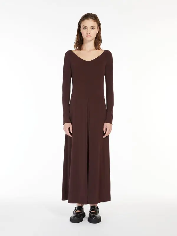 Max Mara Flared Jersey Maxi Dress