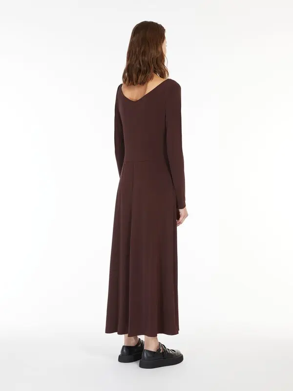 Max Mara Flared Jersey Maxi Dress