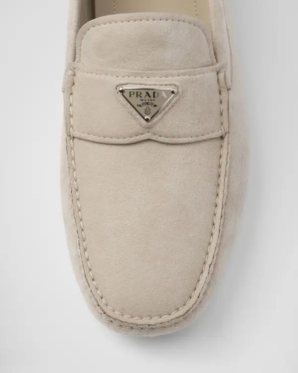 Prada Suede Driving Loafers - Brown