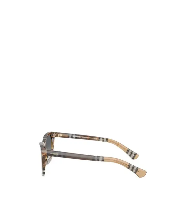 Burberry Cat-eye Full Rim Patterned Sunglasses - Check Sand