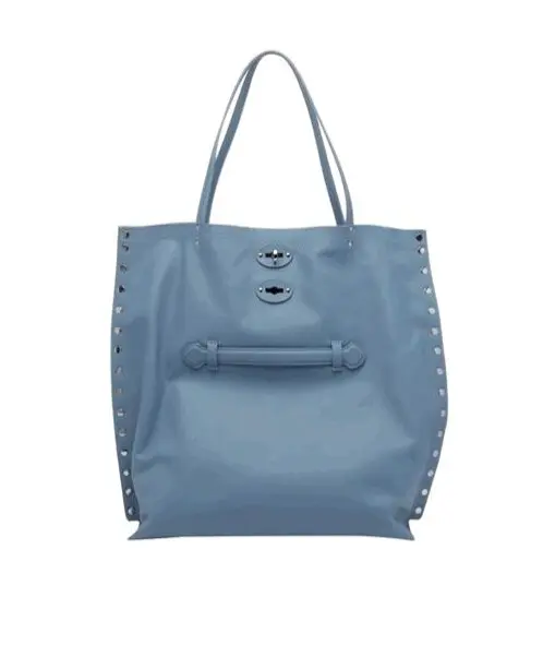 ZANELLATO Aspasso Studded Medium Tote Bag - Blue