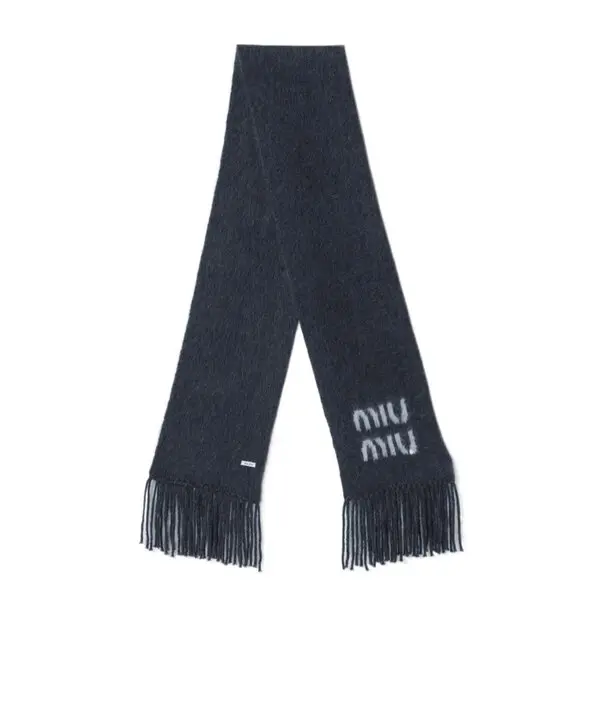 Miu Miu Logo Scarf - Blue