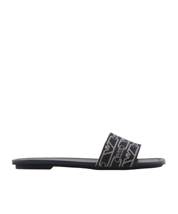 Emporio Armani Monogram Jacquard Slip-on Slides - Blue