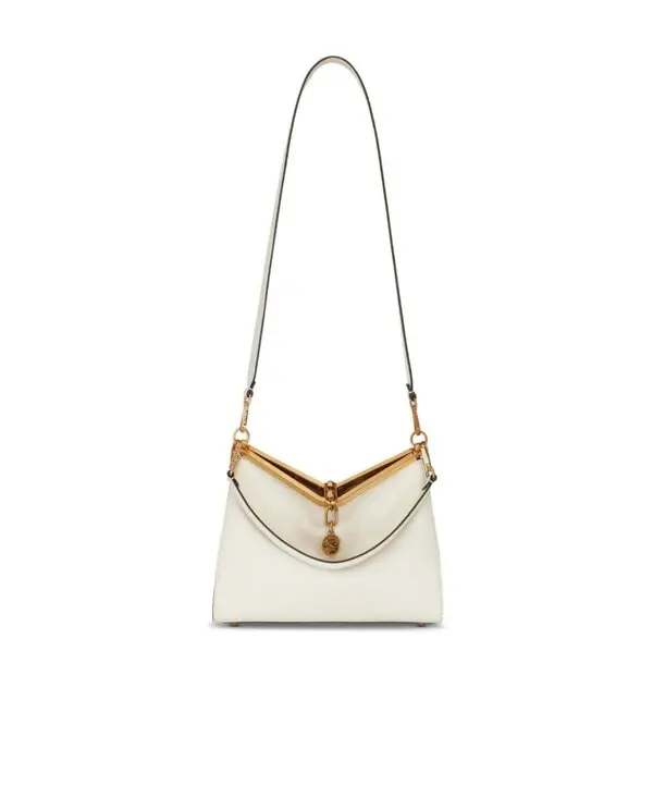 Etro Logo Charm Medium Vela Shoulder Bag - White