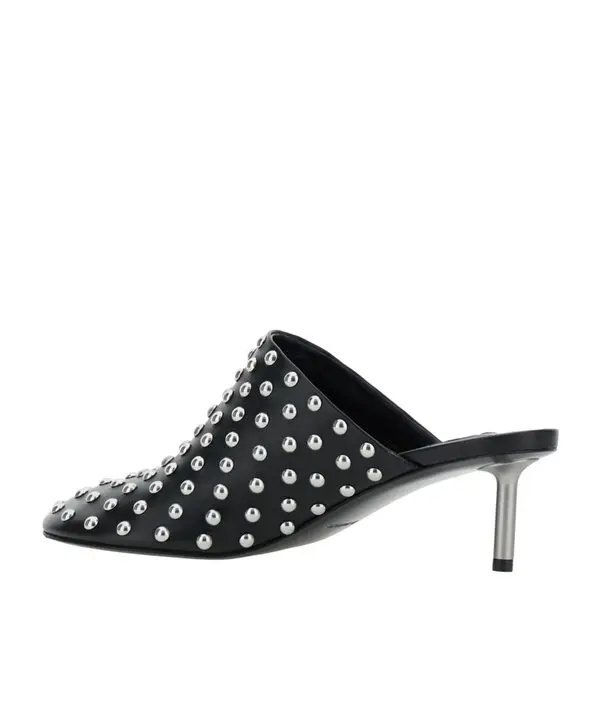 JIL SANDER Studded Round Toe Mules - Black