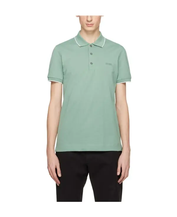 Zegna Logo Embroidered Polo Shirt