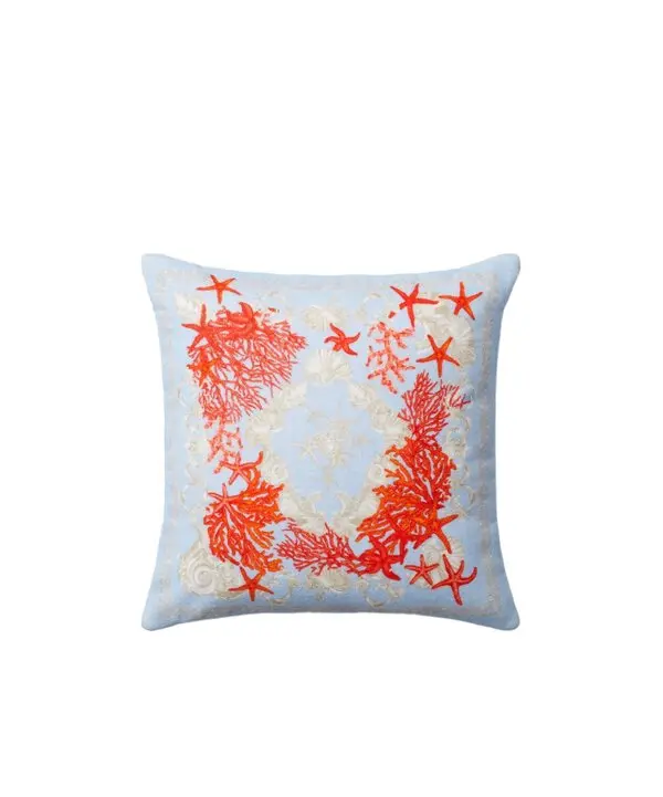 Versace Sea-print Square Cushion - Blue/printed