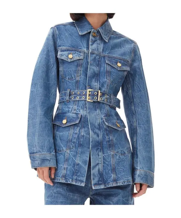 GANNI Foil Denim Jacket