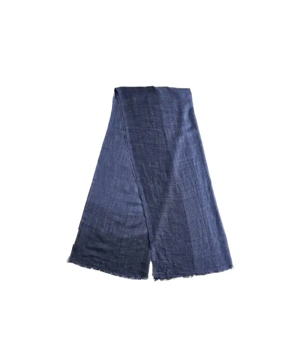 Brunello Cucinelli Check-pattern Silk-blend Scarf - Blue