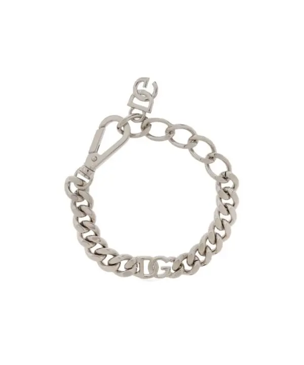 Dolce & Gabbana Dolce Gabbana Logo Lettering Chain Bracelet - Silver