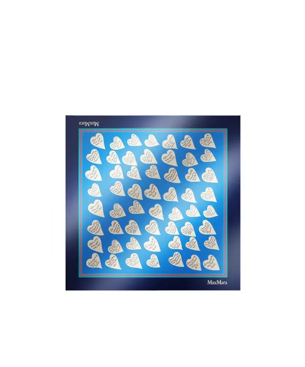 Max Mara Printed Silk Scarf - Blue