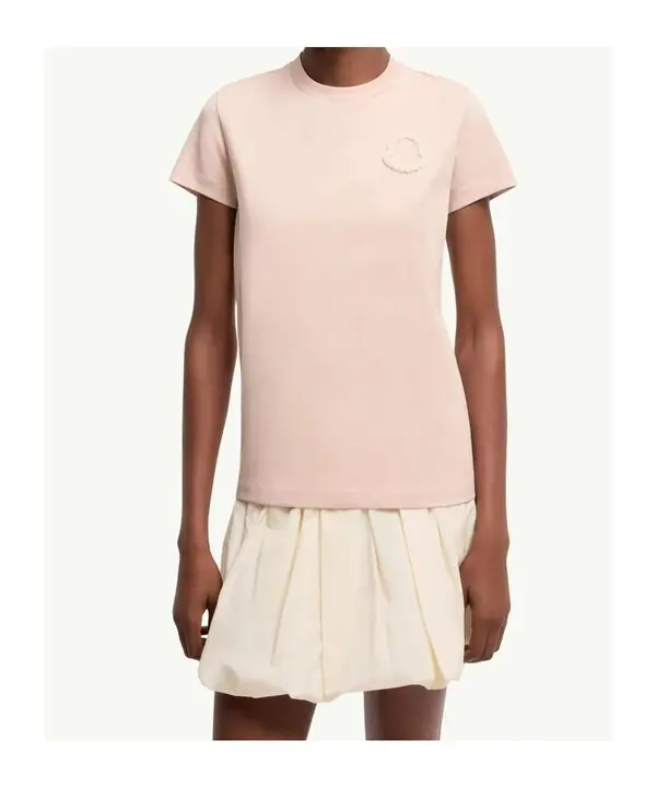 Moncler Logo Flocked Crewneck T-shirt