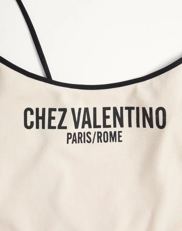 Valentino Garavani Lycra Piqué Swimsuit With Chez Print - Birch/black