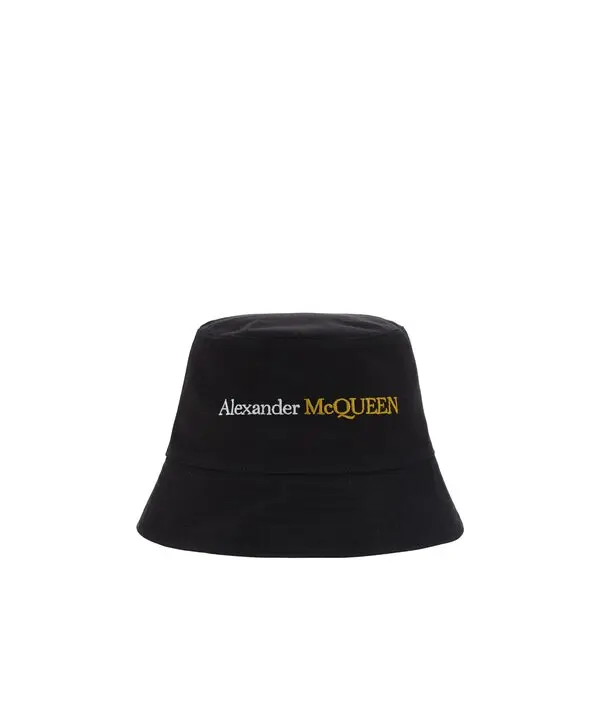 Alexander McQueen Logo Embroidered Bucket Hat - Black