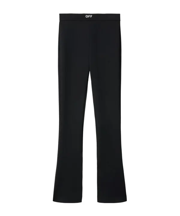 Off-White Logo Printed Flared Leggings - Black