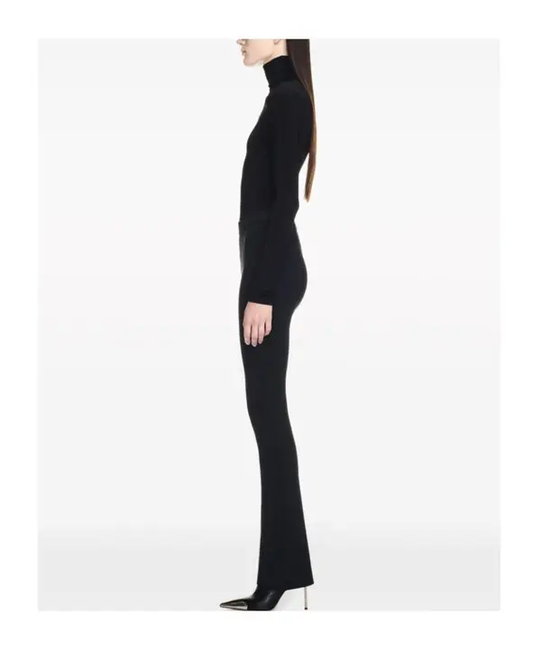 Off-White Logo Printed Flared Leggings - Black