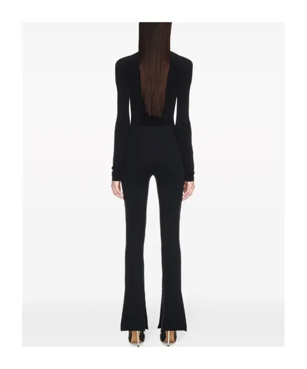 Off-White Logo Printed Flared Leggings - Black
