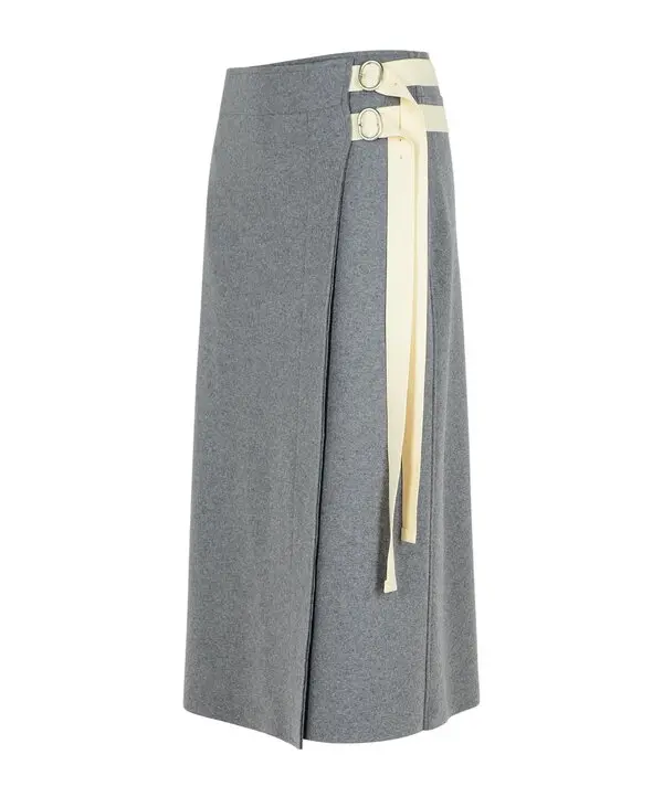 JIL SANDER Wrap Designed A-line Midi Skirt