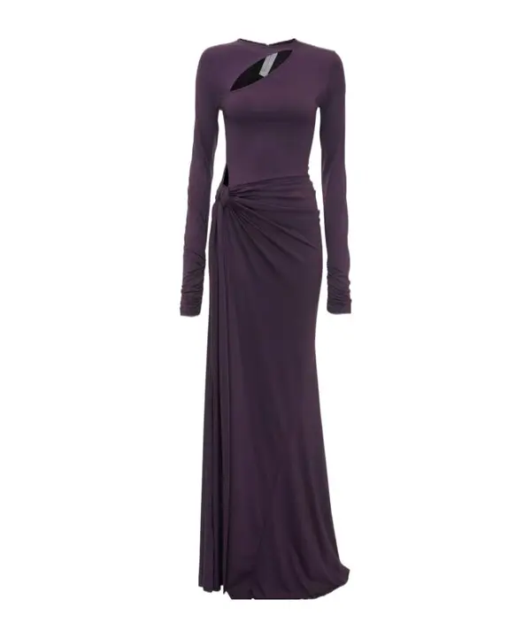 Victoria Beckham Cutout Tie-front Maxi Dress - Brown