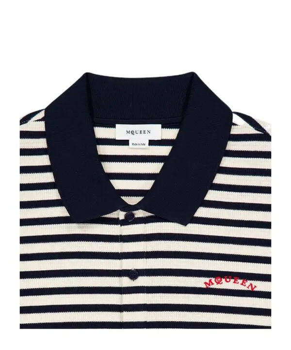 Alexander McQueen Short Sleeved Striped Polo Shirt