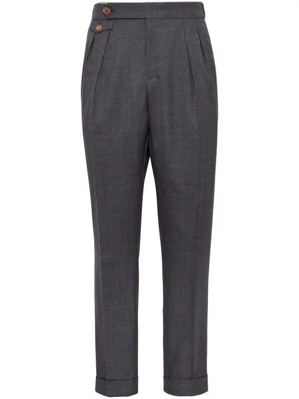 Brunello Cucinelli Pressed-crease Tapered Trousers
