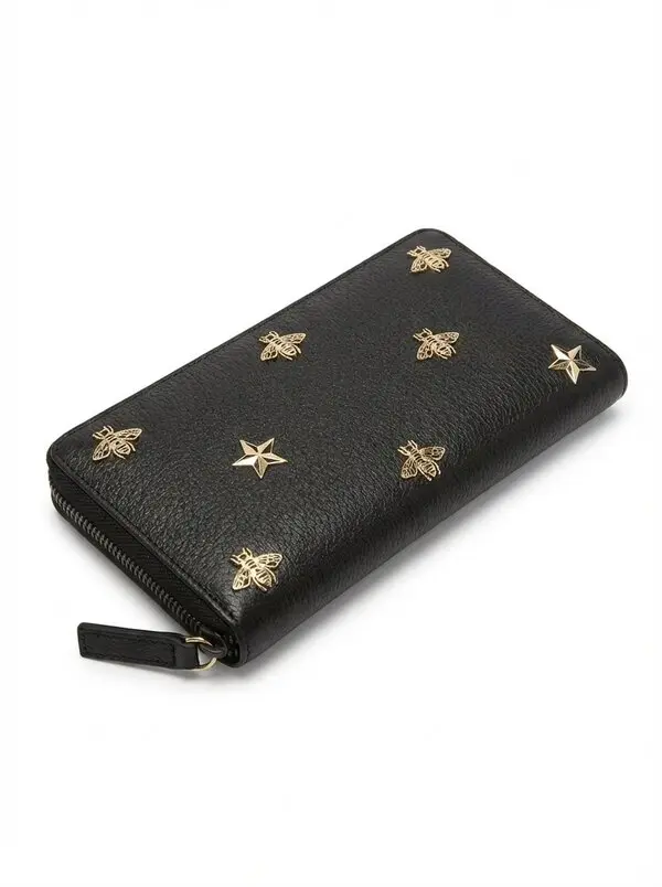 Gucci Star Pattern Wallet - Black