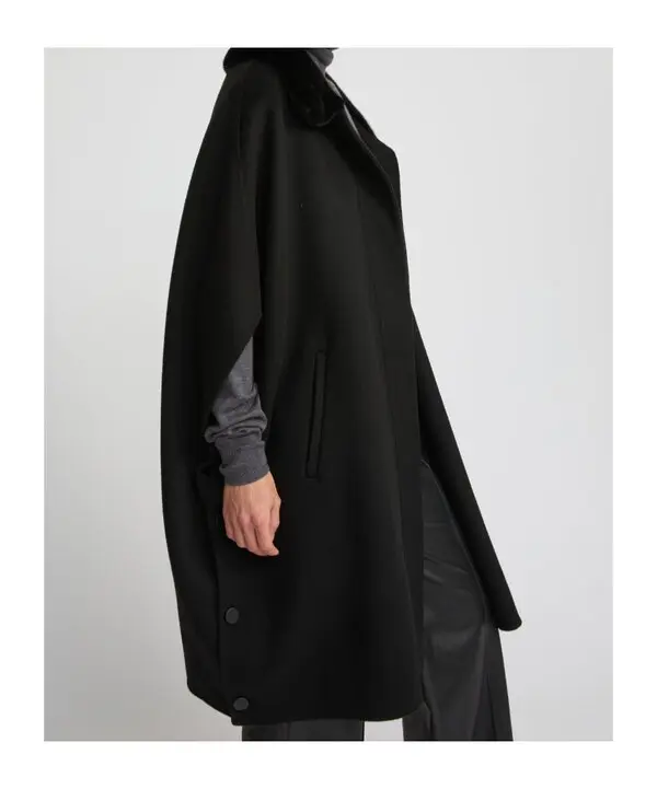 YVES SALOMON Cashmere-blend Cape With Removable Mink Fur Collar